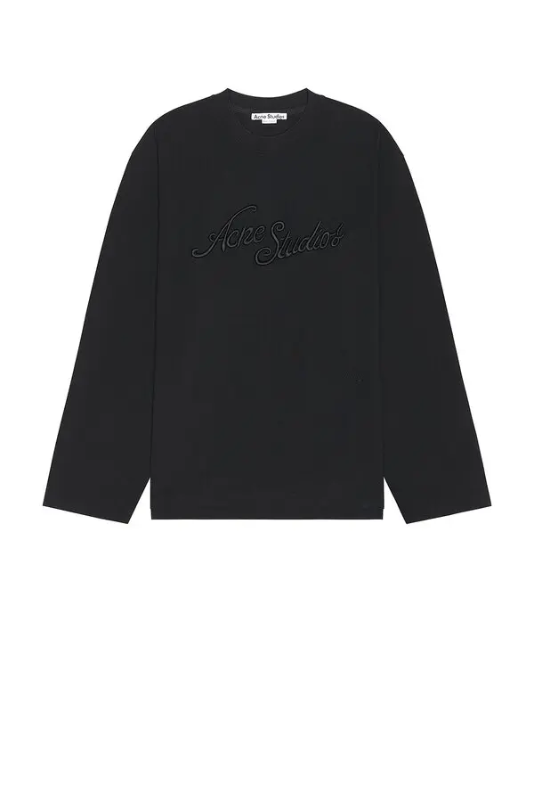 Acne Studios Exford U Ls Pique Venice Logo In Black