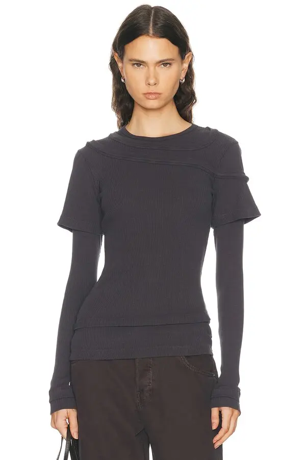 AGOLDE Harlon Top In Grey