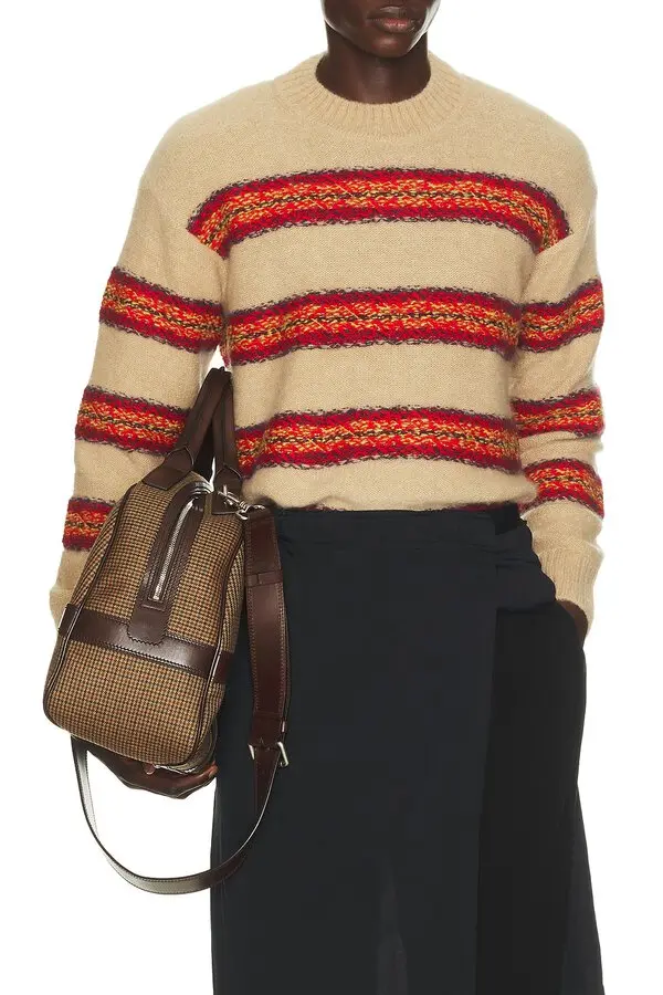 Dries Van Noten Master Sweater In Red - Ecru