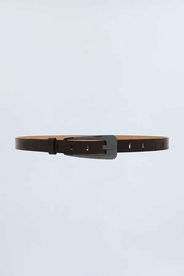 Revolve Mini Grande Belt In Burgundy - Burgundy Python Print