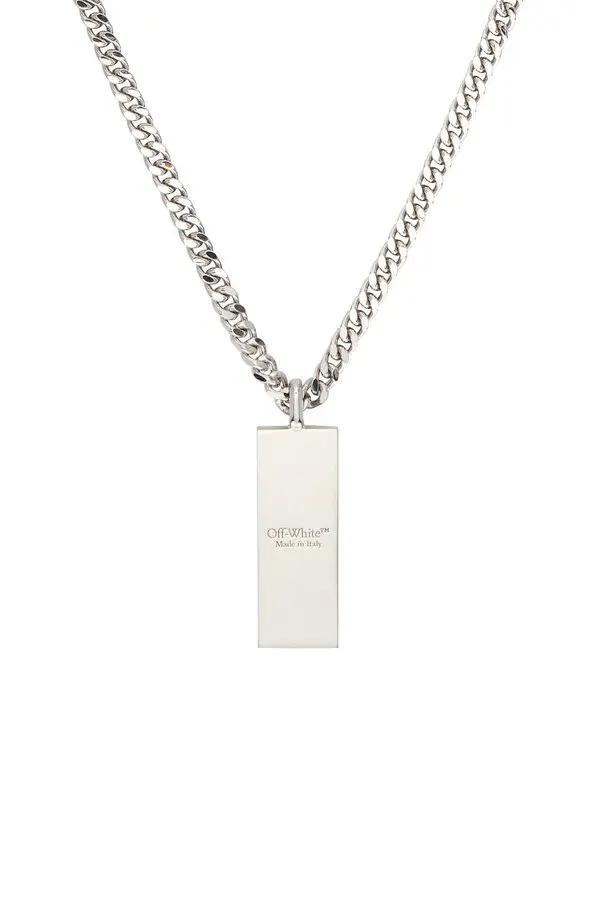Off-White Diag Necklace In Metallic