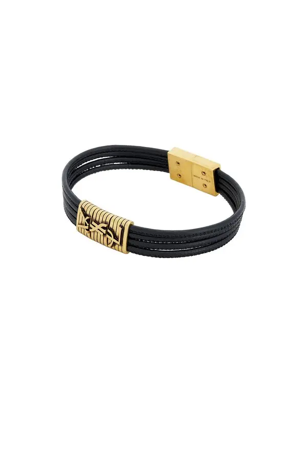 Saint Laurent Vintage Five Strand Bracelet In Black - Nero