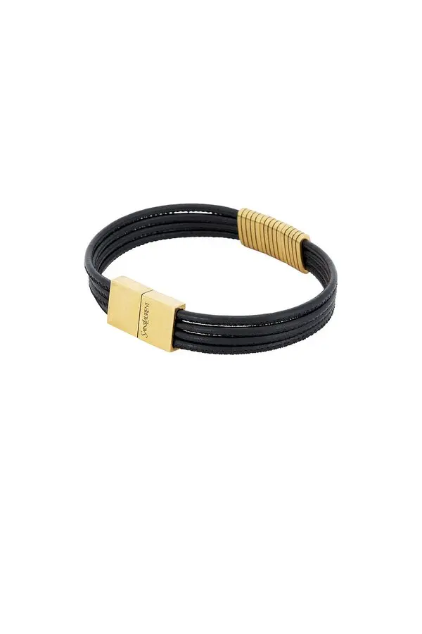 Saint Laurent Vintage Five Strand Bracelet In Black