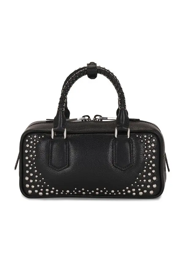 Miu Miu Studded Arcadie Bag In Black - Nero