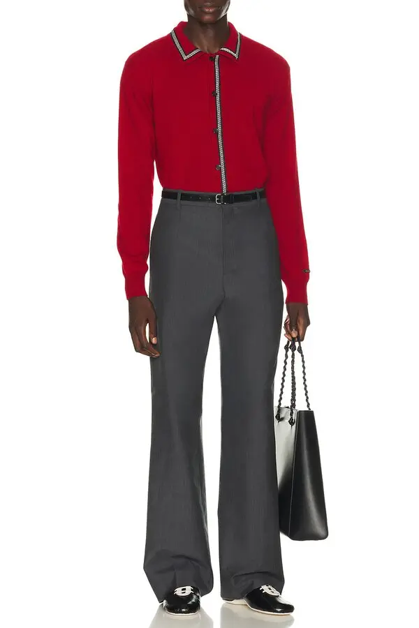 Marni Cardigan With Polo Cardigan In Red