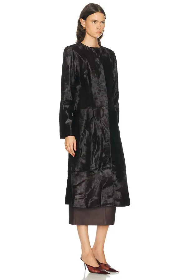 Simkhai Bowie Collarless Coat In Burgundy