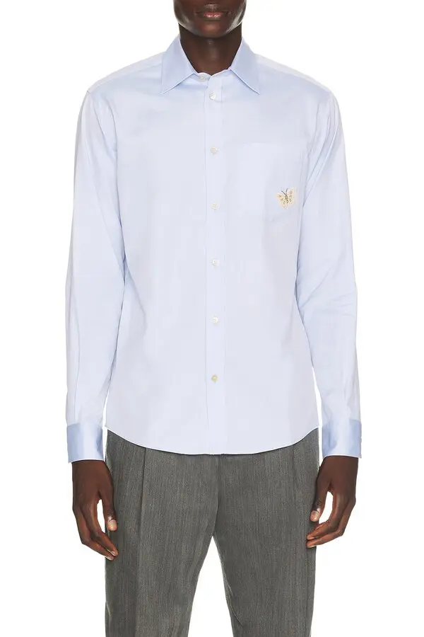 Valentino Garavani Long Sleeve Shirt In Blue
