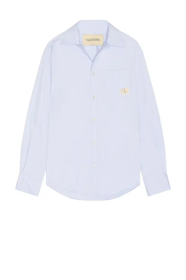 Valentino Garavani Long Sleeve Shirt In Blue