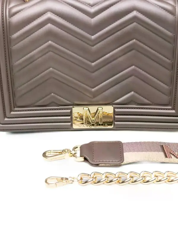 MARC ELLIS Flatwave Chevron Shoulder Bag - Grey