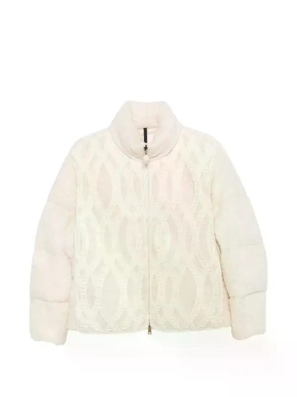 Moncler Nitidule Cable-knit Padded Jacket - Neutrals
