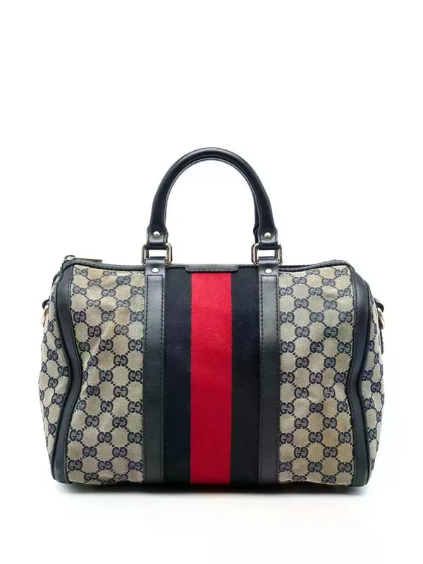 Gucci 2016-2026 Medium Gg Canvas Web Joy Boston Bag Satchel