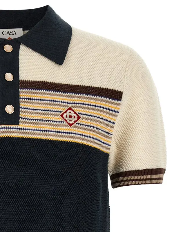 Casablanca Café Culture' Polo Shirt - Multicolor