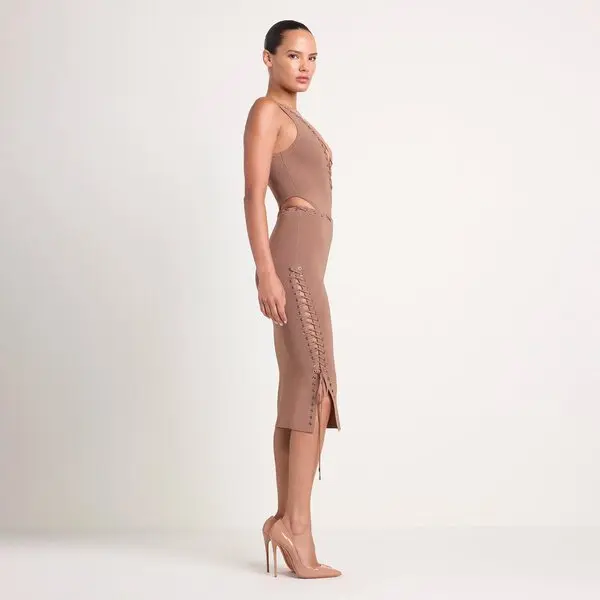 SKIMS Refined Knit Midi Skirt | Medium Neutral | | Ludovic De Saint Sernin X