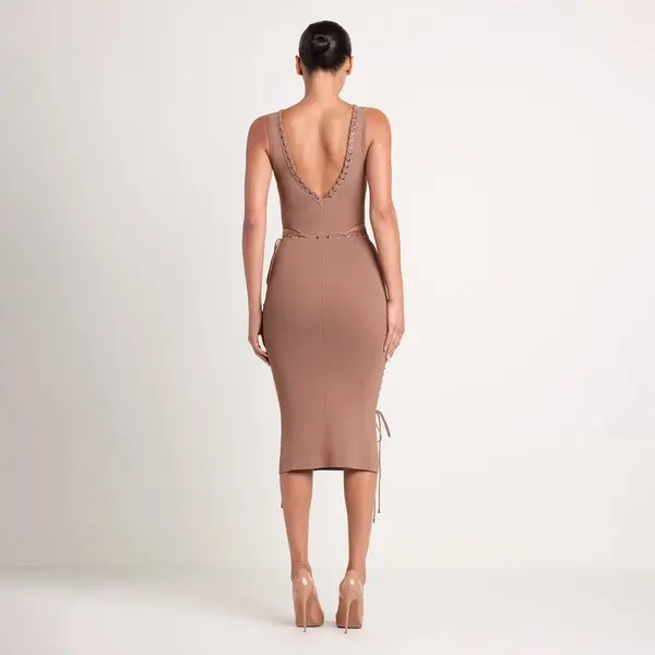 SKIMS Refined Knit Midi Skirt | Medium Neutral | | Ludovic De Saint Sernin X