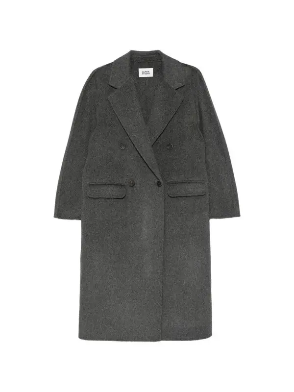 Alpha Studio Double-breasted Notched-lapel Coat
