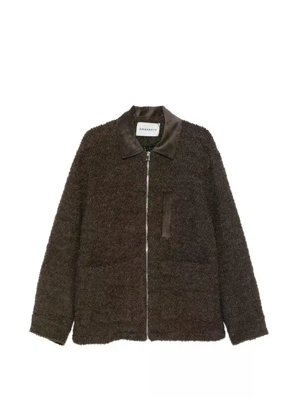 AMARANTO Bouclé Corduroy-collar Jacket