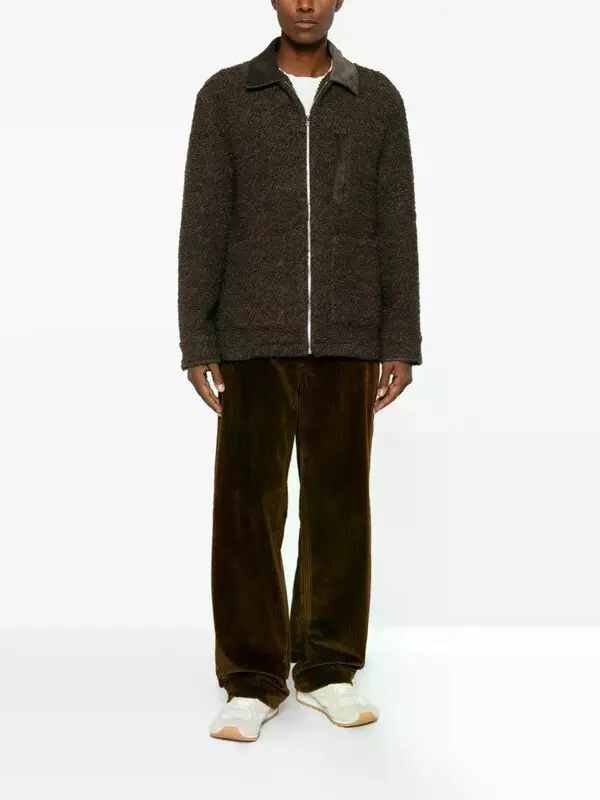 AMARANTO Bouclé Corduroy-collar Jacket