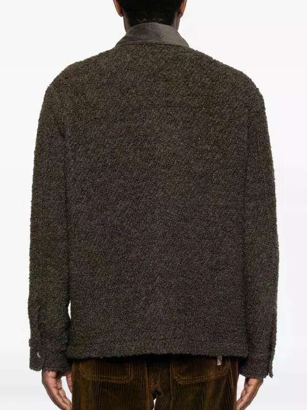 AMARANTO Bouclé Corduroy-collar Jacket