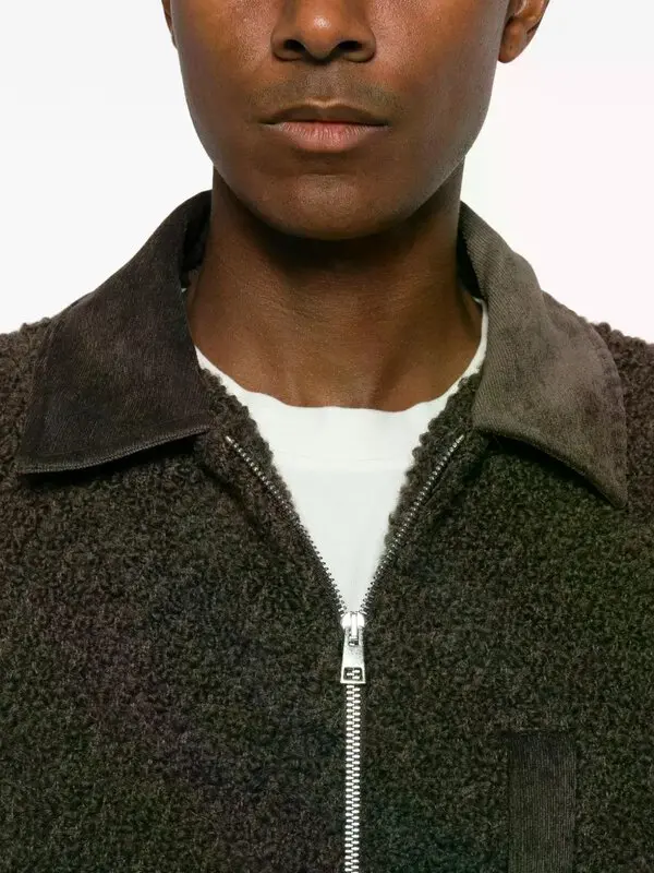 AMARANTO Bouclé Corduroy-collar Jacket