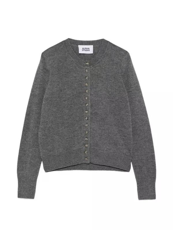 Alpha Studio Fine-knit Button-up Cardigan
