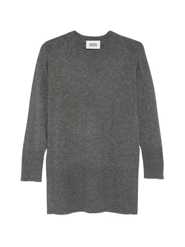 Alpha Studio Crew-neck Longline Sweater