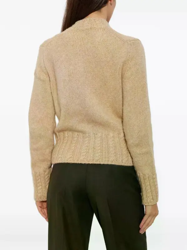 Moncler Cable-knit-detail Cardigan - Neutrals