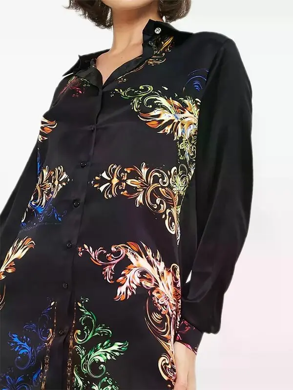 TESSITURA Baroque-print Shirt Mini Dress