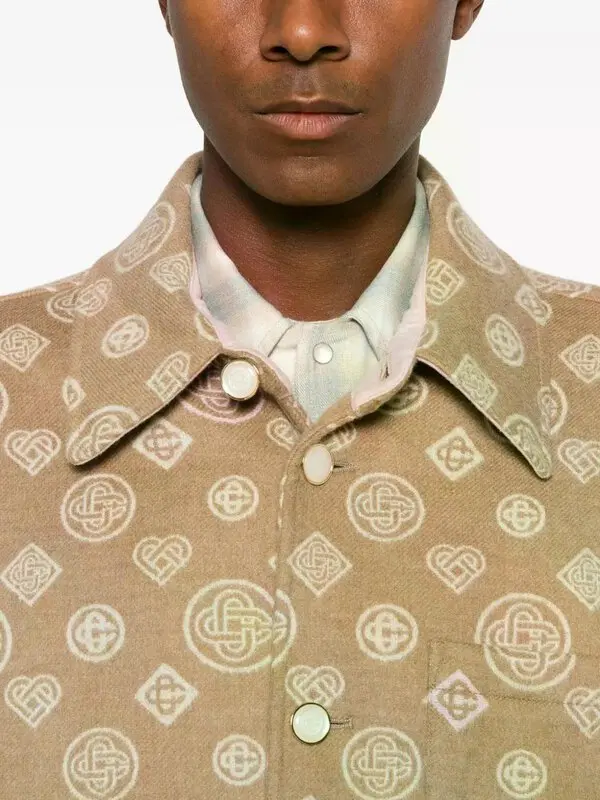 Casablanca Monogram-pattern Button-fastening Overshirt