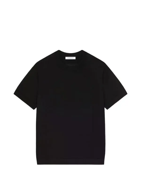 Givenchy T-shirt In Cotton Knit With Gros Grain Details - Black