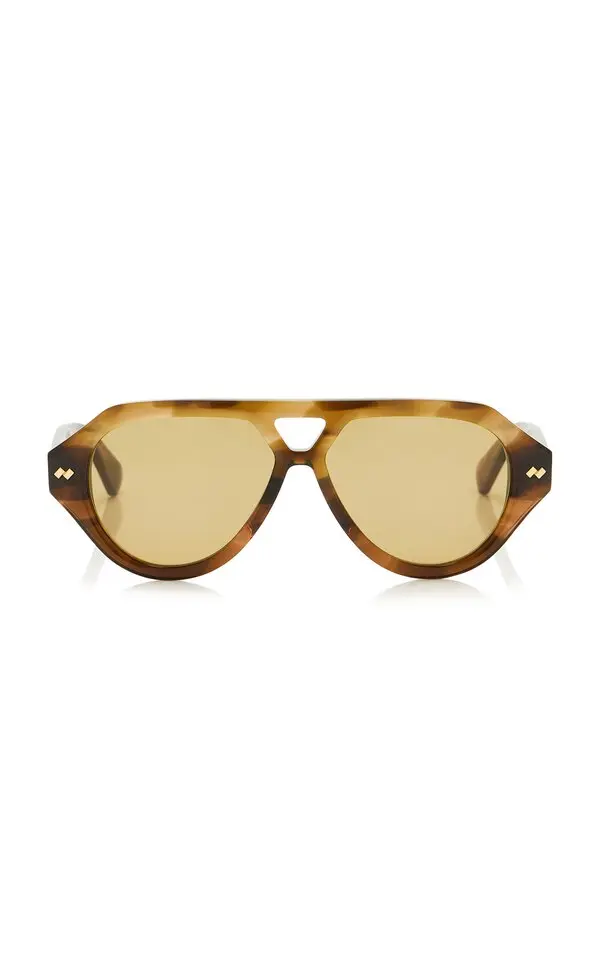 Bottega Veneta Aviator Acetate Sunglasses - Brown