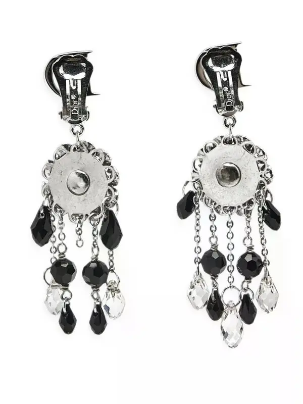 Dior Logo Crystal Chandelier Earrings