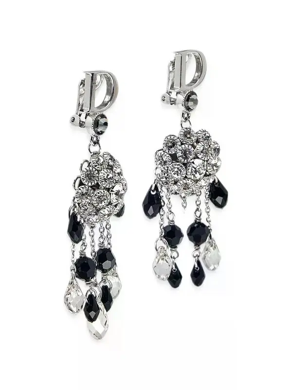 Dior Logo Crystal Chandelier Earrings