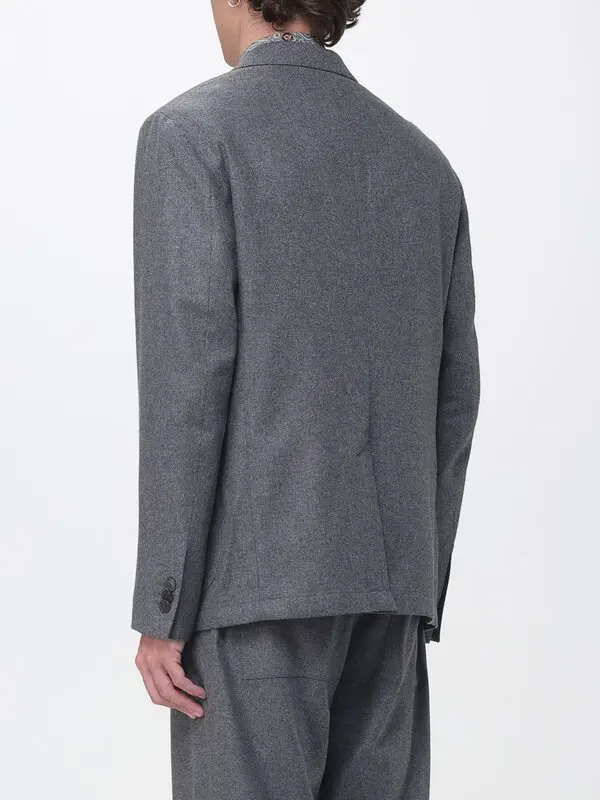Etro Single-breasted Wool Blend Blazer With Peak Lapels And Patch Pockets