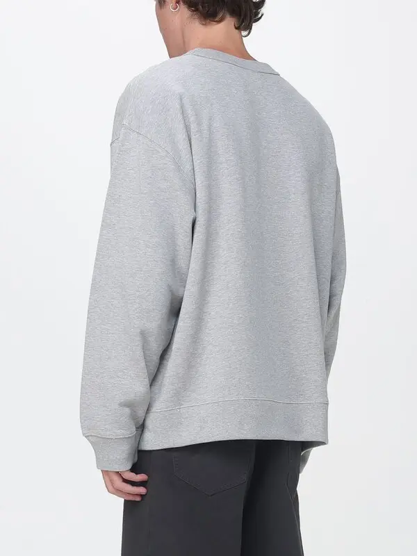 Dries Van Noten Oversized Cotton Sweatshirt With Crew Neck And Dropped Shoulders - Grey