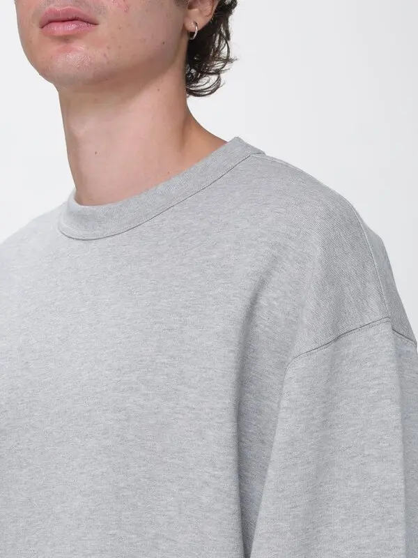 Dries Van Noten Oversized Cotton Sweatshirt With Crew Neck And Dropped Shoulders - Grey