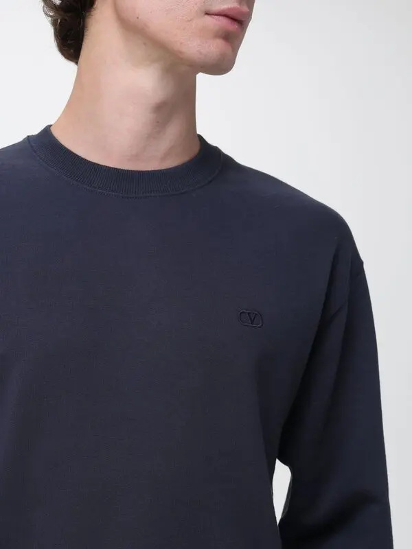 Valentino Garavani Ribbed-trim Crewneck Cotton Jumper