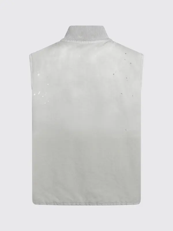 MAISON MARGIELA Cotton Waistcoat With Bomber Collar And Elasticated Hem - Grey