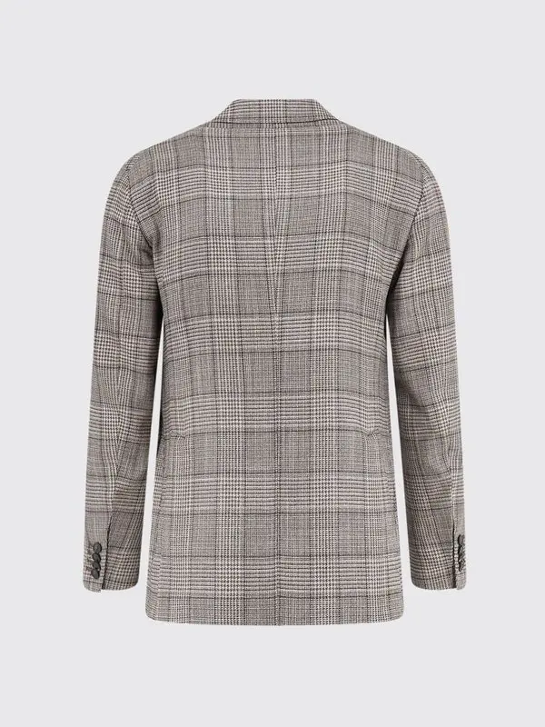 Tagliatore Single-breasted Wool And Silk Blazer With Prince Of Wales Check