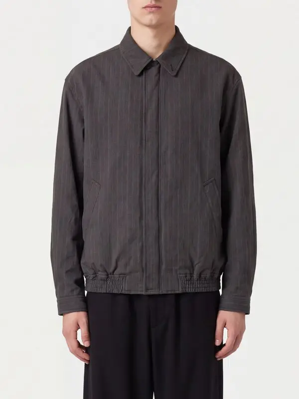 Comme Des Garçons Striped Polyester Shirt Jacket With Concealed Closure