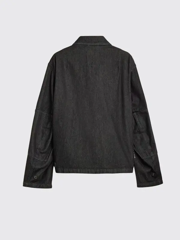 Y3 Cotton Denim Shirt Jacket With Zip Closure And Pockets
