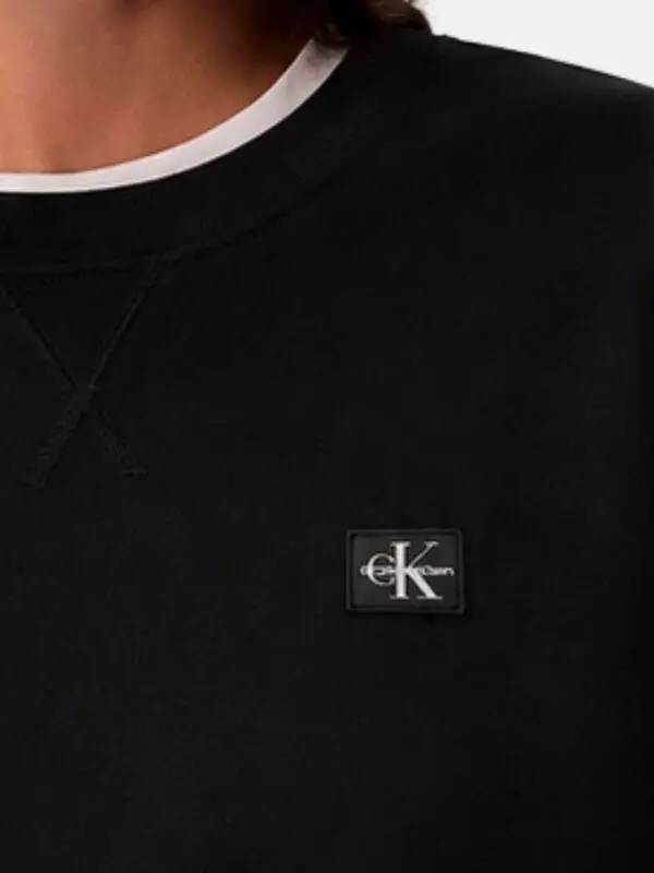 Calvin Klein Cotton Cropped Sweatshirt With Crew Neck And Embroidered Logo