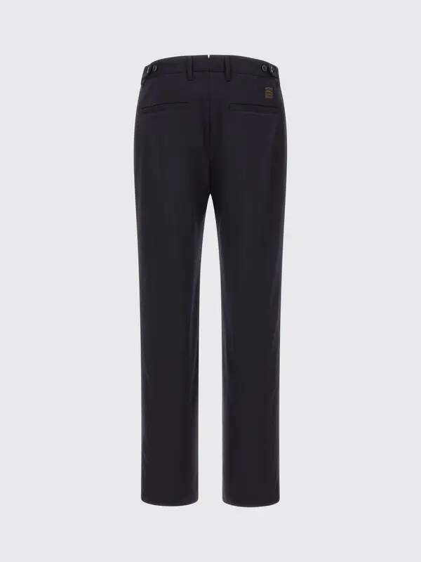 Incotex Straight Fit Pleated Wool Blend Tailored Trousers - Blue