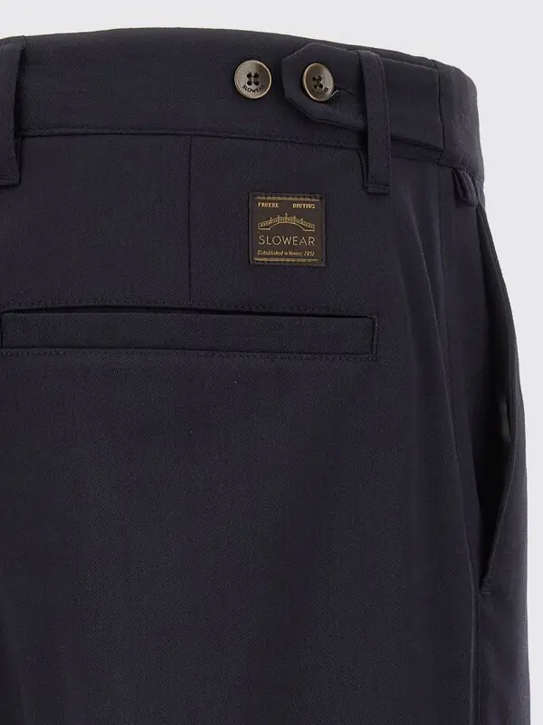 Incotex Straight Fit Pleated Wool Blend Tailored Trousers - Blue