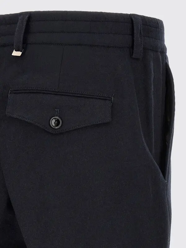 PT TORINO Straight Fit Pleated Wool And Cashmere Tailored Trousers