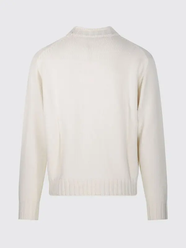 DUNST Wool-blend Mock Neck Jumper With Dropped Shoulders - White