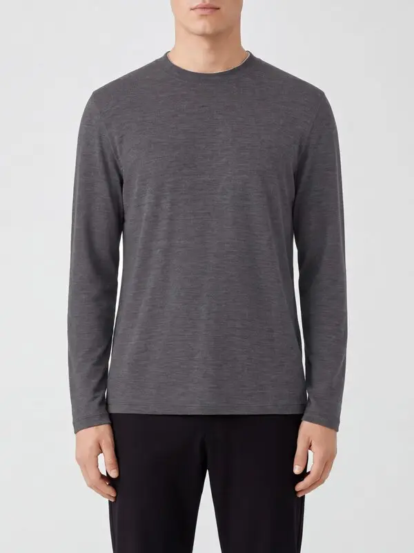 Brunello Cucinelli Crewneck Long-sleeved T-shirt In A Silk And Cotton Blend