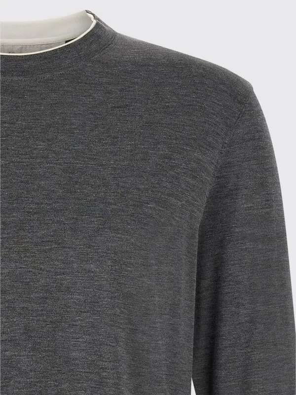 Brunello Cucinelli Crewneck Long-sleeved T-shirt In A Silk And Cotton Blend
