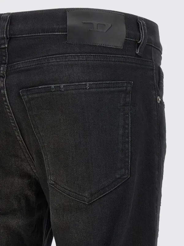 DIESEL® D-strukt Mid-rise Slim Fit Jeans In Distressed Stretch Denim