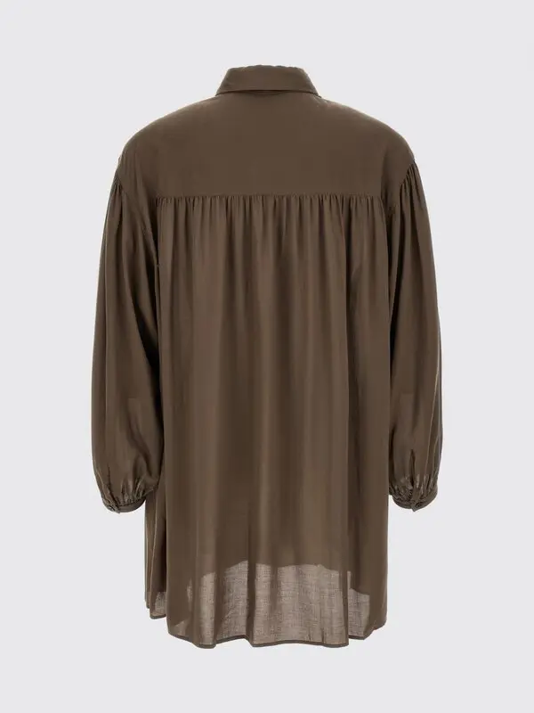 Yohji Yamamoto Long-sleeved Shirt In Polyester Chiffon With Scarf Collar