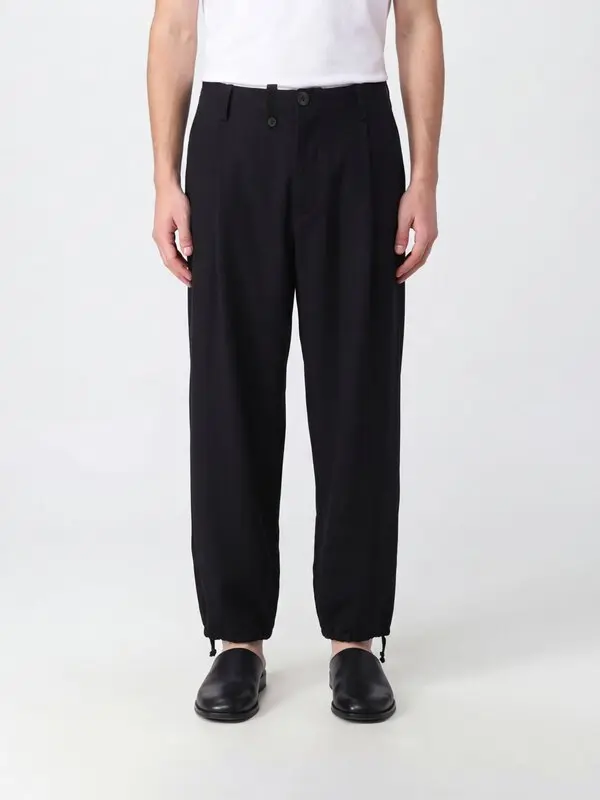 Yohji Yamamoto Wide-leg Pure Wool Trousers With Drawstring Hems